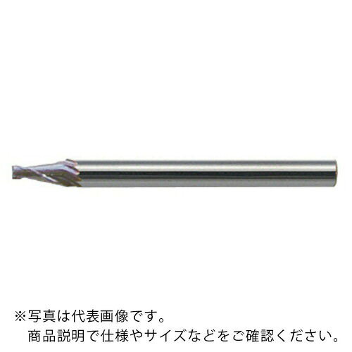 特長：テーパ半角30′〜15°まで、バリエーション豊富なテーパーエンドミルです。用途：被削材:炭素鋼、合金鋼、プリハードン鋼、焼き入れ鋼（55HRCまで）、鋳鉄、銅仕様：刃径(D)：2.5刃長(L)：8.0全長(L)：45シャンク径(d)：...