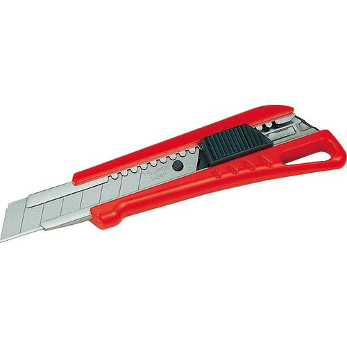 特長：オートロック式(ロック力25キロ)です。頑丈な0.8mm厚ブレードホルダーを採用しています。ボディ内に2枚の替刃を内蔵できます。強力な引き手力を掛けられるグリップデザインを採用しています。用途：超厚物切断用カッター。仕様：全長(mm)...
