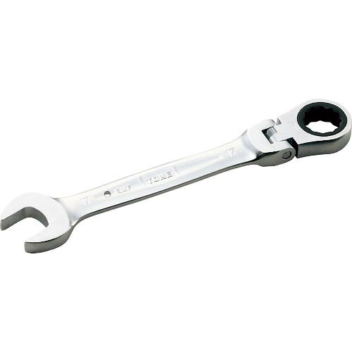 特長：ヘッドを任意の角度に調整できるため、今まで工具が届かなかった作業箇所に最適です。安全ロープ取り付け穴付です。(RMF-14以上）グッドデザイン賞受賞品です。用途：ボルト・ナットの締付け・緩め作業用。仕様：対辺寸法(mm)：18厚さ(m...