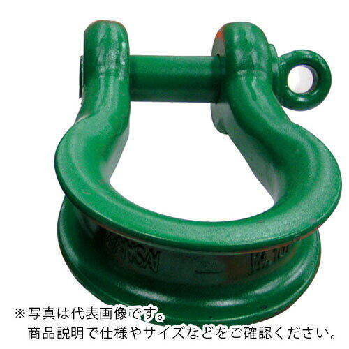 特長：従来の軽量シャックルよりも軽くしかも強度もあります。ワイヤロープやベルトスリングの安全性と耐寿命が従来の軽量シャックルよりも、1.7倍も延びました。ワイヤロープを2本掛けにした時の取りあいでワイヤ同士が重ならないようにでき、玉掛け作業...