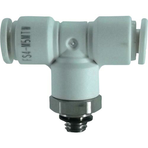 仕様：適合チューブ外径D(mm)：4×4接続口径：M5×0.8六角対辺(mm)：10流体温度(℃)：-5〜60(空気)、5〜40(水)使用流体：空気、水使用圧力：1MPa(空気)、0.3MPa(水)材質／仕上：本体:ステンレス（SUS303...