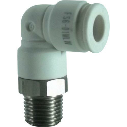 仕様：適合チューブ外径D(mm)：6接続口径：R1/8六角対辺(mm)：12使用流体：空気、水使用圧力：1MPa(空気)、0.3MPa(水)流体温度(℃)：-5〜60℃(空気)、5〜40℃(水)材質／仕上：本体:ステンレス（SUS303）+...