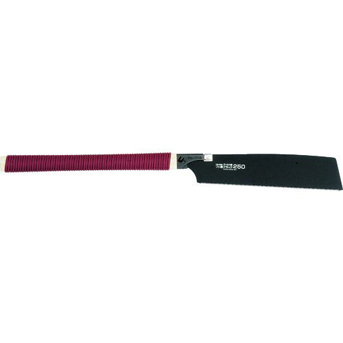 特長：滑らかなブレード表面なのでスムーズにカットできます。切り下げがよく渋りがないフッ素加工刃です。用途：一般造作、精密造作から太物切断まで。樹脂加工した建材。横挽き用。仕様：刃長(mm)：250全長(mm)：587刃ピッチ(mm)：1.4...
