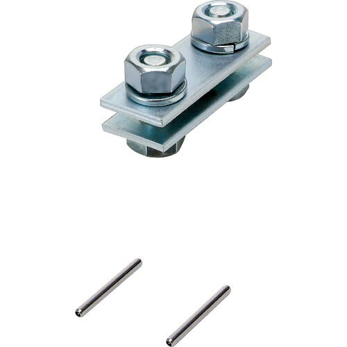 特長：レールの接続金具です。用途：レールの接続金具、取付金具として。仕様：品名：マテハンジョイント適合レール：MTH2-HR、MTH3-HRジョイントプレート全長(mm)：50ジョイントピン直径(mm)：3材質／仕上：スチール　●代表画像に...