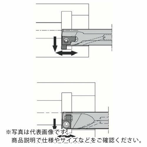 特長：クーラントホール付きです。用途：内径溝入れ加工用。仕様：適合チップ：GE-Dエクセレントバーオイルホール付きスクリュークランプ方式スクリュークランプ方式エクセレントバーオイルホール付きSIGE型：スクリュークランプで切りくず排出性良好...