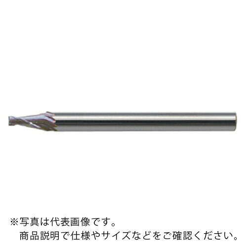 特長：テーパ半角30′〜15°まで、バリエーション豊富なテーパーエンドミルです。用途：炭素鋼、合金鋼、プリハードン鋼、焼入れ鋼(〜55HRC)、鋳鉄、銅（湿式）仕様：刃径(φD)：0.4刃長(l)：1.6全長(L)：38シャンク径(φd)：...