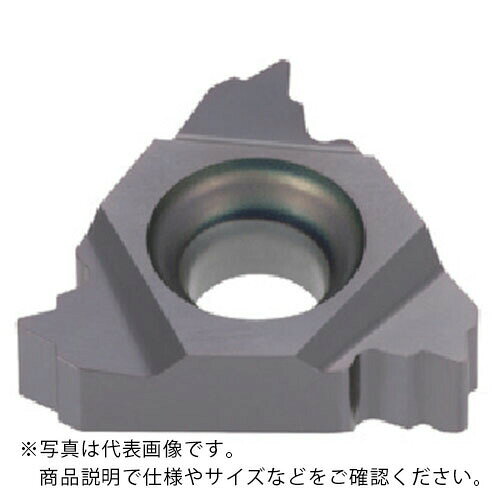 特長：外径用PTねじインサートです。用途：ねじ切り加工用。仕様：適合被削材：鋼、ステンレス鋼、鋳鉄、難削材コーナ半径(mm)：0.28ねじ切りインサートサイズ：16山数：11.0勝手：R内接円径(mm)：9.525X方向刃形位置(mm)：1...