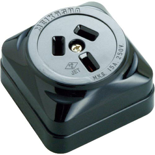 特長：汎用的な露出コンセントです。用途：設備工事用。仕様：定格：3P15A250V幅(mm)：54長さ(mm)：54厚さ(mm)：33色：黒タイプ：露出極数：3P材質／仕上：フェノール樹脂　●代表画像について 商品によっては、代表画像を使用...