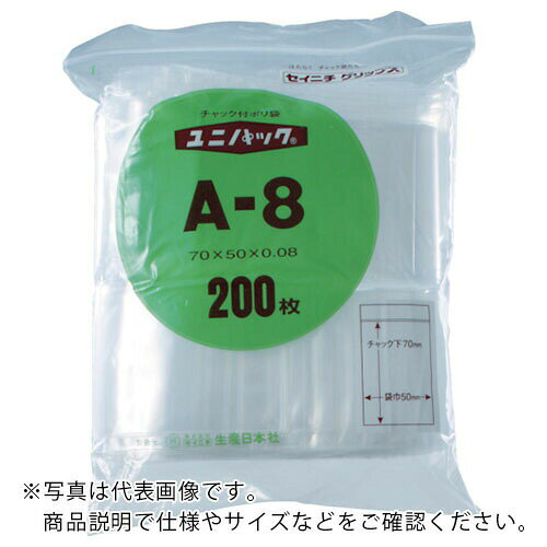 特長：フィルム厚0.08mmの耐衝撃性に優れたチャック付ポリエチレン袋です。用途：部品などの保管、管理。仕様：色：透明縦(mm)：480横(mm)：340厚さ(mm)：0.08食品衛生法適合（ポジティブリスト適合）材質／仕上：ポリエチレン（...