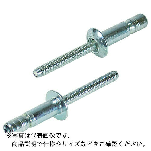 特長：引きつけ力(締付け力)が強く、耐震性、気密性に優れています。ワイドレンジ(締付け板厚の範囲が広い)のため、たくさんのサイズのリベットを用意する必要がありません。片側から複数の母材をワン・アクションで締結できます。溶接に比べて作業の省力...
