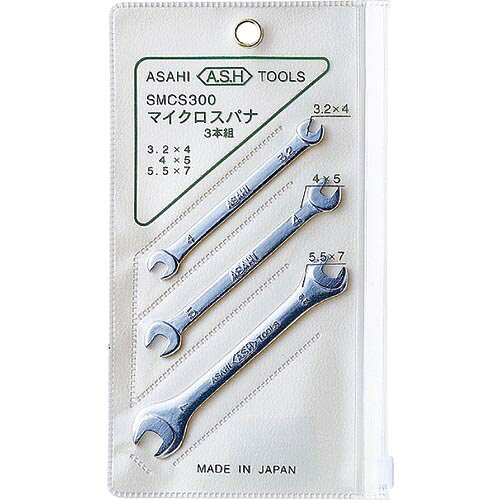特長：1本で2サイズのボルトナットの締結作業ができます。スパナの利点である仮締め時の早回しが可能です。口の傾き角度が約15°付いており裏表を使用することで狭い場所での作業を可能とします。セットとして持っている事で、多種多様のボルトナットに迅...