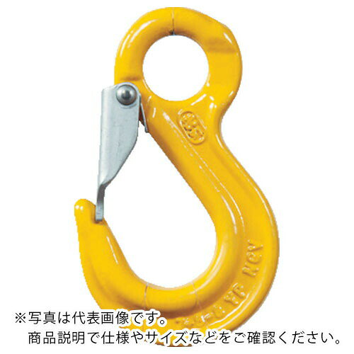 特長：外れ止め付きフックです。ラッチをロックすることによって、掛け外れを防止することができ、安全に使用できます。ランチが外開きのため、玉掛けが容易にできます。用途：スタンダードなフックとして。仕様：基本使用荷重(t)：3.2適合チェーン線径...
