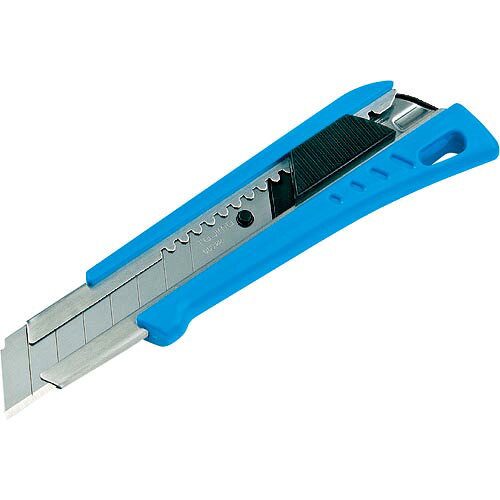 特長：オートロック式(ロック力25キロ)です。頑丈な0.8mm厚ブレードホルダーを採用しています。ボディー内に2枚の替刃を内蔵できます。用途：超厚物切断用カッター仕様：全長(mm):158刃厚(mm):0.65刃長(mm):100適合替刃:...