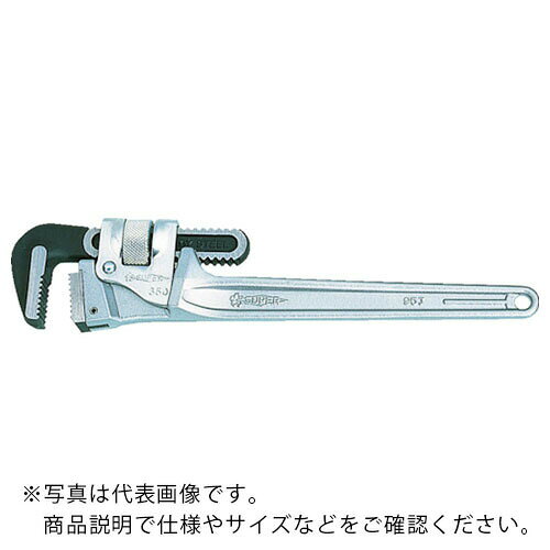 特長：本体はJIS強力級相当のアルミ鍛造製です。歯の交換が可能です。用途：ガス・水道管（白管）などの締め付け、解体作業に。仕様：くわえられる管呼び寸法：20〜80Aくわえられる管外径(mm)：26〜90全長(呼称)(mm)：600全長(mm...