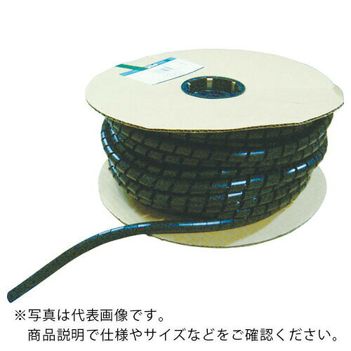 特長：電線・ワイヤー・チューブなどを保護して摩耗を防止します。用途：各種電線の損傷防止に。仕様：色：ブラック長さ(m)：30.48最大結束径(mm)：25.4チューブ外径(mm)：9.5チューブ内径(mm)：8厚さ(mm)：0.8使用温度範...