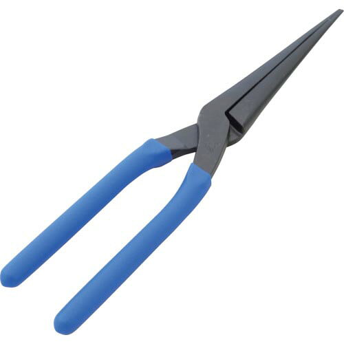 特長：口先が細いので銅板の細工加工が楽にできます。グリップ付です。折り曲げ加工・ツブシ加工など板金加工全般に使用できます。用途：折り曲げ加工・ツブシ加工等板金加工全般。仕様：全長(mm)：305口先長(mm)：135グリップ柄材質／仕上：刃...