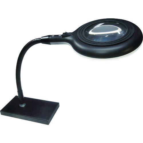 特長：拡大鏡付LEDスタンドです。卓上用LED付拡大鏡からレンズユニットを外して照明スタンドとしても使用できます。用途：組立作業・検品など。仕様：倍率(倍)：2.3レンズ寸法(mm)：φ85アーム長さ(mm)：188消費電力(W)：5.1光...