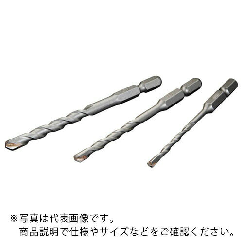 特長：六角軸（対辺6.35mm）により充電インパクトドライバーに直接取り付けが可能です。一体型のため、ブレが少なく、耐久性に優れています。用途：被削材:コンクリート、ブロック、レンガ、モルタル、タイルなど。仕様：刃径(mm)：5.0有効長(...