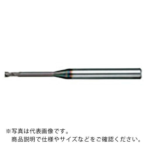 特長：高硬度材の直彫り加工に最適な無限コーティングプレミアム 2枚刃ロングネックスクエアエンドミルです。用途：被削材:調質鋼、焼入れ鋼、チタン合金。金型及び部品の切削加工。仕様：切削径DC(mm)：0.1最大切込みAPMX(mm)：0.08...