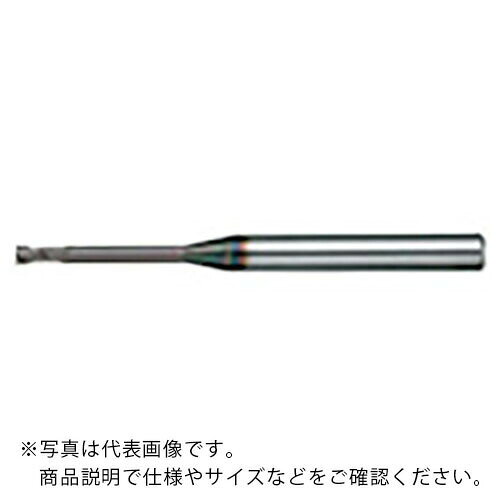 特長：高硬度材の直彫り加工に最適な無限コーティングプレミアム 2枚刃ロングネックスクエアエンドミルです。用途：被削材:調質鋼、焼入れ鋼、チタン合金。金型及び部品の切削加工。仕様：切削径DC(mm)：0.1最大切込みAPMX(mm)：0.08...