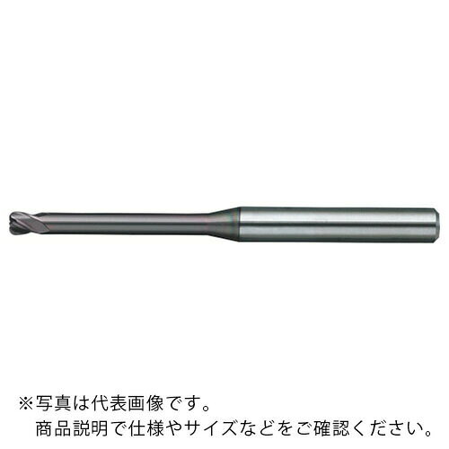 特長：高硬度材の直彫り加工に最適な無限コーティングプレミアム 4枚刃ロングネックラジアスエンドミルです。用途：被削材:調質鋼、焼入れ鋼、チタン合金。金型及び部品の切削加工。仕様：切削径DC(mm)：1コーナ半径RE(mm)：0.1最大切込み...