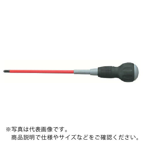 特長：ひと回り小さいハンドルサイズです。1回の回転動作で締められる回り角度が大きいので作業性が抜群です。絶縁チューブ付です。仕様：刃先：［［＋］］2軸長(mm)：150全長(mm)：233先端マグネット：磁力ありグリップ色：黒、グレ-先端：...