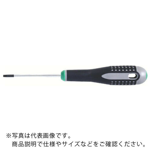 特長：エルゴグリップ採用で握りやすく、怪我の防止に繋がります。いじり防止付きトルクス［［R下］］ドライバーになります。用途：テンパートルクス（いじり止めトルクス）ボルトの締め緩め仕様：刃先：TR27軸長(mm)：125全長(mm)：247材...