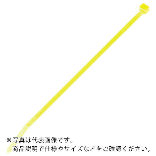 特長：幅広く使用できる汎用性の高い標準タイプのナイロン結束バンドです。色分け、識別に最適です。用途：ケーブルなどの結束に。仕様：色：イエロー幅(mm)：3.6長さ(mm)：142厚さ(mm)：1.1最大結束径(mm)：35引張強度(N)：1...