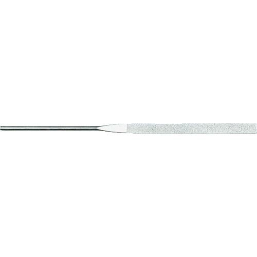 特長：スリムなデザインで手の届きにくい部分の加工に適します。長寿命で高精度を長く維持します。用途： 工具・金型などの仕上加工。その他、高硬度材の研削・研磨加工に。仕様：粒度(#)：170形状：平 5.5(幅)×1.6(厚さ)全長(mm)：1...