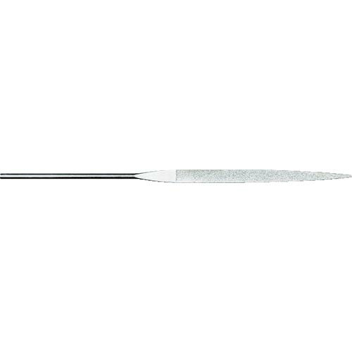 特長：スリムなデザインで手の届きにくい部分の加工に適します。長寿命で高精度を長く維持します。用途： 工具・金型などの仕上加工。その他、高硬度材の研削・研磨加工に。仕様：粒度(#)：120形状：鋭先平 5.5(幅)×1.6(厚さ)全長(mm)...
