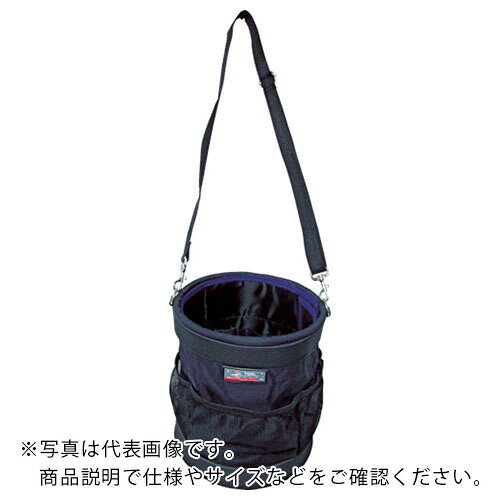 特長：全面プロ仕様、多機能ポケットを配置しています。小型工具から電動工具まで収納可能です。PVC加工で耐久性抜群、耐光性抜群、収納性抜群でスタイリッシュなデザインです。用途：工具類の収納。仕様：色：ブラック/ブルー径(mm)：φ270高さ(...