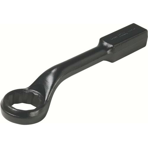 特長：45°のオフセット打撃めがねで12角です。打撃部分が箱型になっておりどこからでも打撃が可能です。仕様：対辺寸法(mm)：30全長(mm)：279対辺(mm)：30材質／仕上：ハイカーボン合金鋼　●代表画像について 商品によっては、代表...