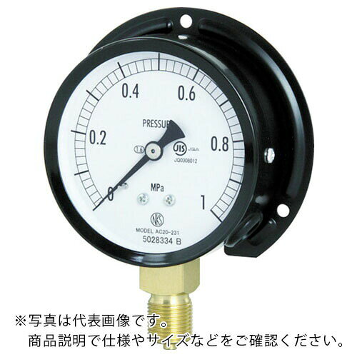 特長：ブルドン管の弾性変形（動き）を指針に伝える構造の圧力計で、構造が簡単なため取り扱いが容易です。JIS B 7505-1規格品です。仕様：圧力レンジ(MPa)：0.0〜0.25最小目盛(MPa)：0.005ケース形状：B接続部サイズ：G...