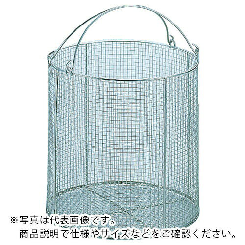 特長：さびにくく、耐久性もあります。洗浄カゴとして最適です。仕様：外形寸法(mm)高さ：300線径網(mm)：0.8ワイヤピッチ(mm)：5有効内寸(mm)内径×深さ：288×300外形寸法(mm)外径：300ワイヤピッチ：5mm取っ手：2...