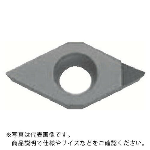 特長：超微粒子PCDにより刃先強度が高く、耐摩耗性、耐欠損性（靭性）、刃立ち性に優れ、安定長寿命加工が可能です。用途：旋削加工用。被削材：アルミ合金、黄銅等非鉄金属、プラスチック。仕様：チップ形状：ひし形55°厚さS(mm)：3.97厚さ(...