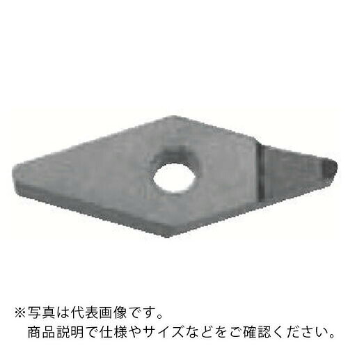 特長：超微粒子PCDにより刃先強度が高く、耐摩耗性、耐欠損性（靭性）、刃立ち性に優れ、安定長寿命加工が可能です。用途：旋削加工用。被削材：アルミ合金、黄銅等非鉄金属、プラスチック。仕様：チップ形状：ひし形35°厚さ(mm)：4.76M級スモ...