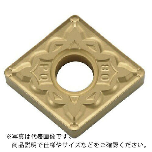 特長：安定性の高い特殊強靭母材と耐摩耗性に優れた強靭コーティングで、鋼の汎用〜強断続加工に対応可能です。用途：旋削加工用。被削材：鋼。仕様：チップ形状：ひし形80°厚さ(mm)：4.76被膜構成：微細柱状TiCN+Al2O3+TiN呈色：金...