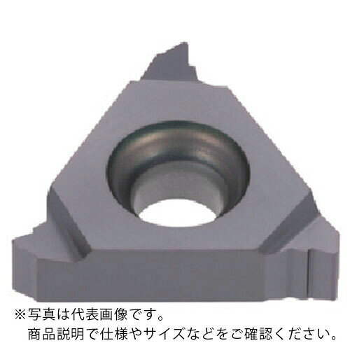 特長：外径用ユニファイねじインサートです。用途：ねじ切り加工用。仕様：適合被削材：鋼、ステンレス鋼、鋳鉄、難削材コーナ半径(mm)：0.14ねじ切りインサートサイズ：16山数：20.0勝手：R内接円径(mm)：9.525X方向刃形位置(mm...