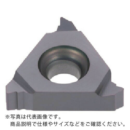 特長：内径用ユニファイねじインサートです。用途：ねじ切り加工用。仕様：適合被削材：鋼、ステンレス鋼、鋳鉄、難削材コーナ半径(mm)：0.06ねじ切りインサートサイズ：16山数：28.0勝手：R内接円径(mm)：9.525X方向刃形位置(mm...