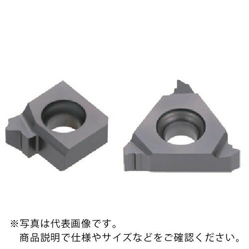 特長：内径用55°ウィットねじインサートです。用途：ねじ切り加工用。仕様：適合被削材：鋼、ステンレス鋼、鋳鉄、難削材コーナ半径(mm)：0.64ねじ切りインサートサイズ：22山数：5.0勝手：R内接円径(mm)：12.700X方向刃形位置(...
