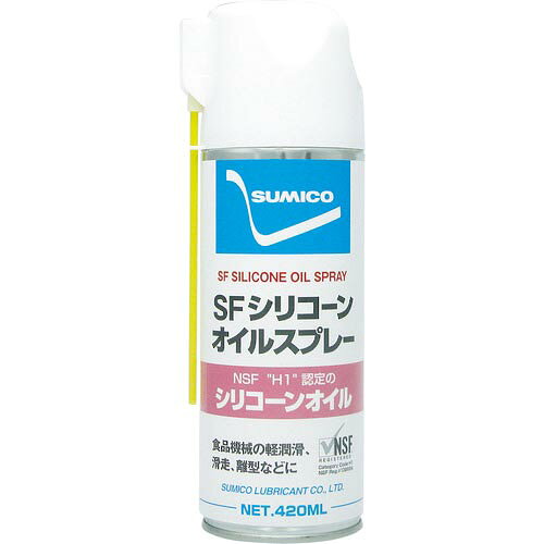 特長：食品用樹脂成型の離型剤です。NSF H1取得で、食品に触れる樹脂の金型に最適です。用途：食品・医薬品・化粧品への潤滑剤混入が懸念される箇所に。仕様：色:無色透明容量(ml):420使用温度範囲(°C):-50~200容器タイプ:スプレ...