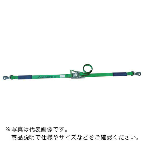 特長：ラチェット式により簡単な操作で確実な荷締め作業ができるベルトです。用途：トラック輸送時の荷崩れ防止。仕様：最大使用荷重(t)：1ベルト長さ(m)巻取側：7ベルト長さ(m)固定側：1ベルト寸法(mm)幅×厚さ：50×2.0色：グリーンコ...
