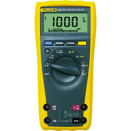 特長：温度測定も可能、CAT IV 600 V/CAT ［［R3］］ 1000Vの安全なツールです。仕様：直流電圧(V)：1000交流電圧(V)：1000直流電流(A)：10交流電流(A)：10抵抗(Ω)：50M検波方式：真の実効値整流(R...
