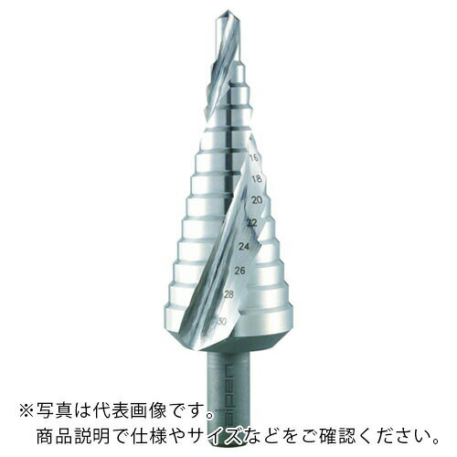 特長：素材にコバルトハイスも用いることにより、安定した作業性と高寿命を両立しています。用途：被削材:鉄（4〜6mm）仕様：段幅(mm)：4.5段数(段)：9シャンク径(mm)：8穴あけ寸法(φ)：4、6、8、10、12、14、16、18、2...