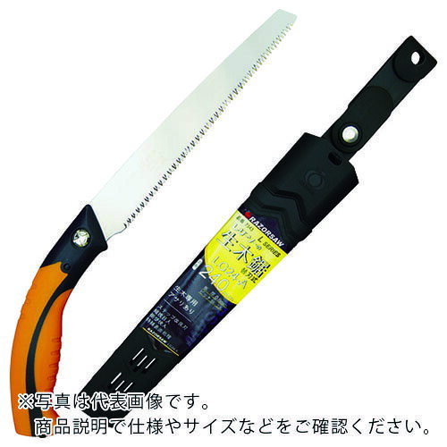 特長：生木専用タイプです。生木全般（枝木・樹木・果樹）に使用できます。特に太枝切りに最適です。用途：生木の剪定。仕様：刃長(mm)：300全長(mm)：470刃ピッチ(mm)：3.1〜3.9適合替刃：R736切断能力(mm)：300刃幅(m...