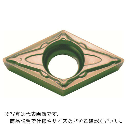 特長：特殊強化サーメットに、耐摩耗性と耐溶着性に優れたMEGACOAT NANOコーティングを施しています。高能率加工と高品位な仕上げ面を実現しています。用途：旋削加工用。被削材：鋼。仕様：チップ形状：ひし形55°厚さS(mm)：3.97厚...
