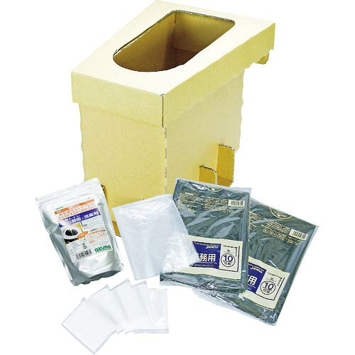 特長：耐荷重150kgの組み立て式簡易トイレです。たっぷり安心の20回分です。汚物を素早く固めて消臭するので、水のないところでも使えます。用途：緊急時・災害時用の簡易トイレに。仕様：幅(mm)：280奥行(mm)：425高さ(mm)：310...