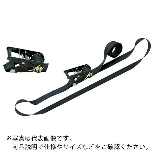 特長：ラチェットバックル式で、簡単な操作で確実に固縛できます。エンドレス形・両端アイ形・その他端末金具付きがあり、さまざまな固縛シーンに対応できます。用途：トラック荷物の固縛に最適。また、ベルトが黒色で目立たない為、舞台装置用に。仕様：最大...