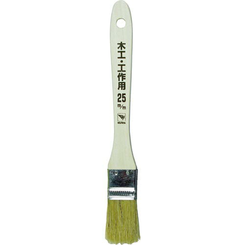 特長：腰の強い豚毛の小刷毛です。FRP塗料にも使用できます。用途：油性塗料、高粘度塗料用。仕様：刷毛幅(mm)：25毛丈(mm)：40玉厚(mm)：6全長(mm)：210適合塗料：油性塗料材質／仕上：毛：豚毛柄：木　●代表画像について 商品...