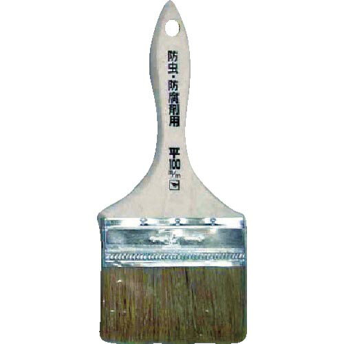 特長：毛腰の強い豚毛使用の刷毛です。用途：防虫・防腐剤用。仕様：刷毛幅(mm)：100毛丈(mm)：50玉厚(mm)：15全長(mm)：235適合塗料：木部保護塗料形状：平型材質／仕上：毛：豚毛柄：木　●代表画像について 商品によっては、代...
